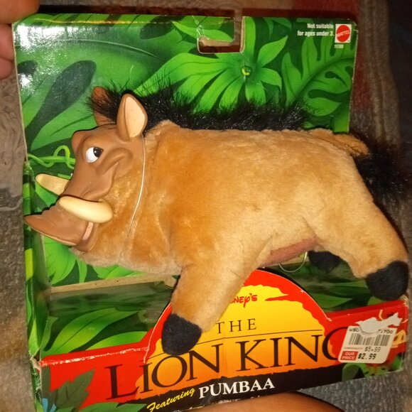 Disney | Toys | Vintage 994 Mattel Disneys The Lion King Pumbaa Plush ...